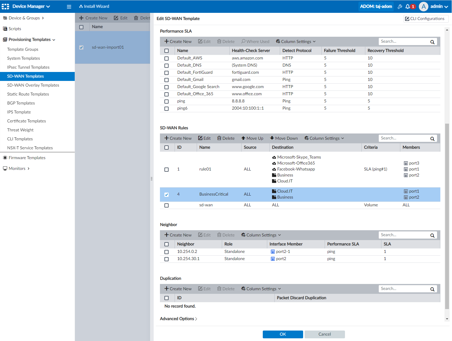 SD WAN Template Enhancement FortiManager 7 2 0